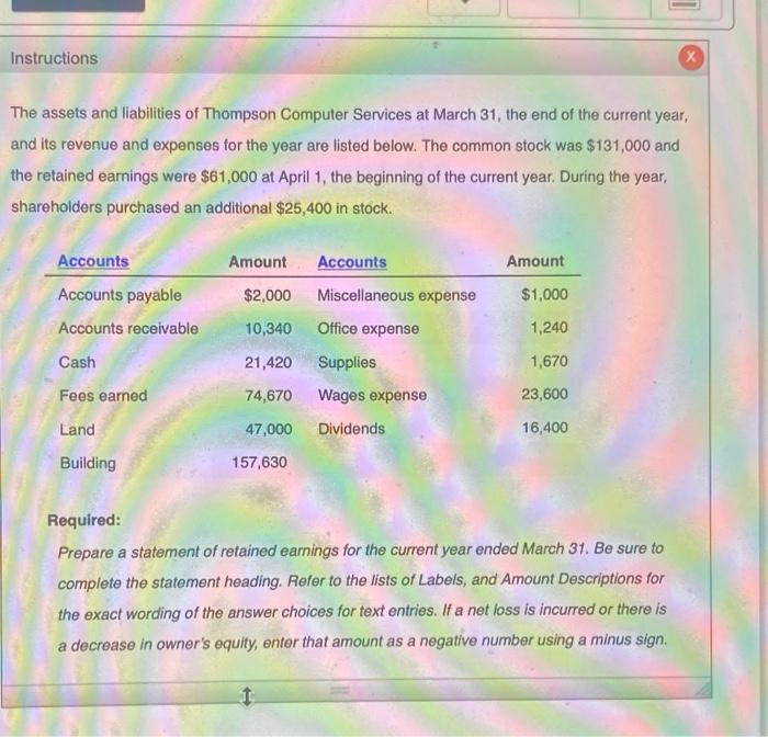 [Solved]: The assets and liabilities of Thompson Computer S