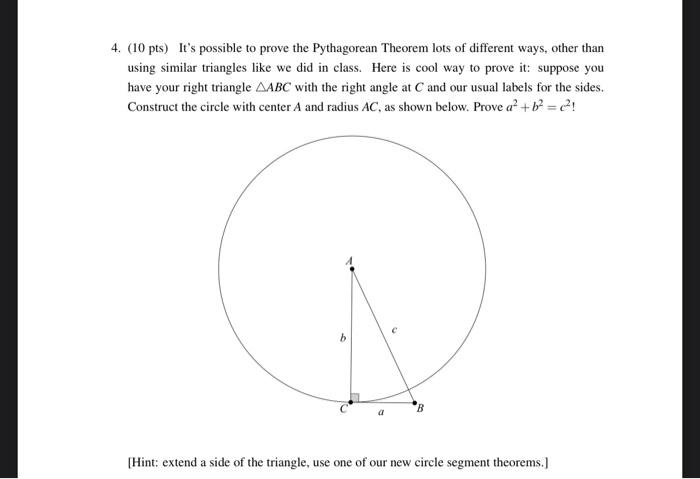 Solved It’s possible to prove the Pythagorean Theorem lots | Chegg.com