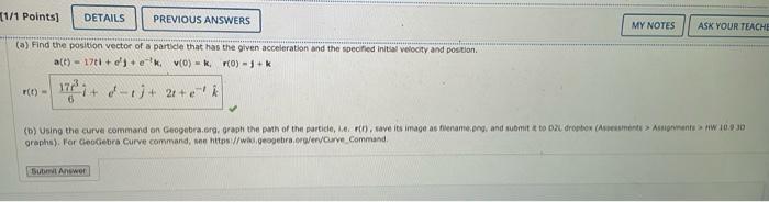 Solved 11 1 Points Details Previous Answers My Notes Ask