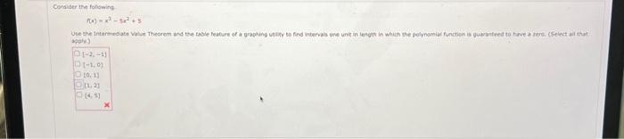 Solved Consider the following f(x)=x2−5x2+3 apgins? | Chegg.com