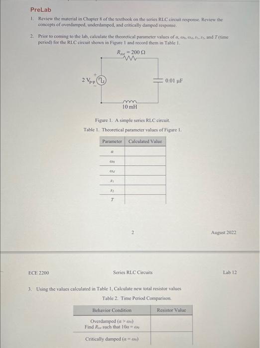 Solved PreLab 1. Review the material in Chapter 8 of the | Chegg.com