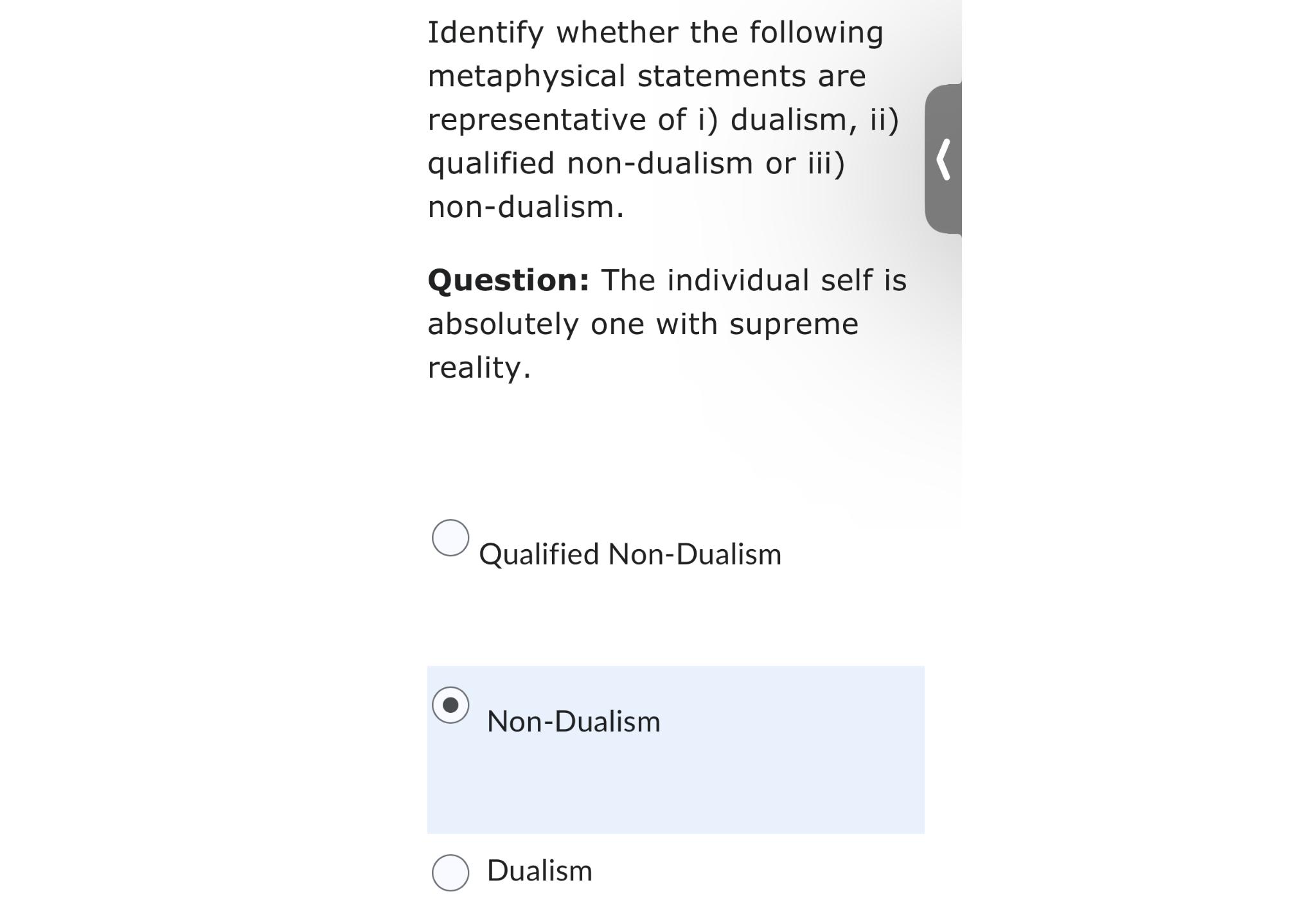 Solved Identify whether the following metaphysical | Chegg.com