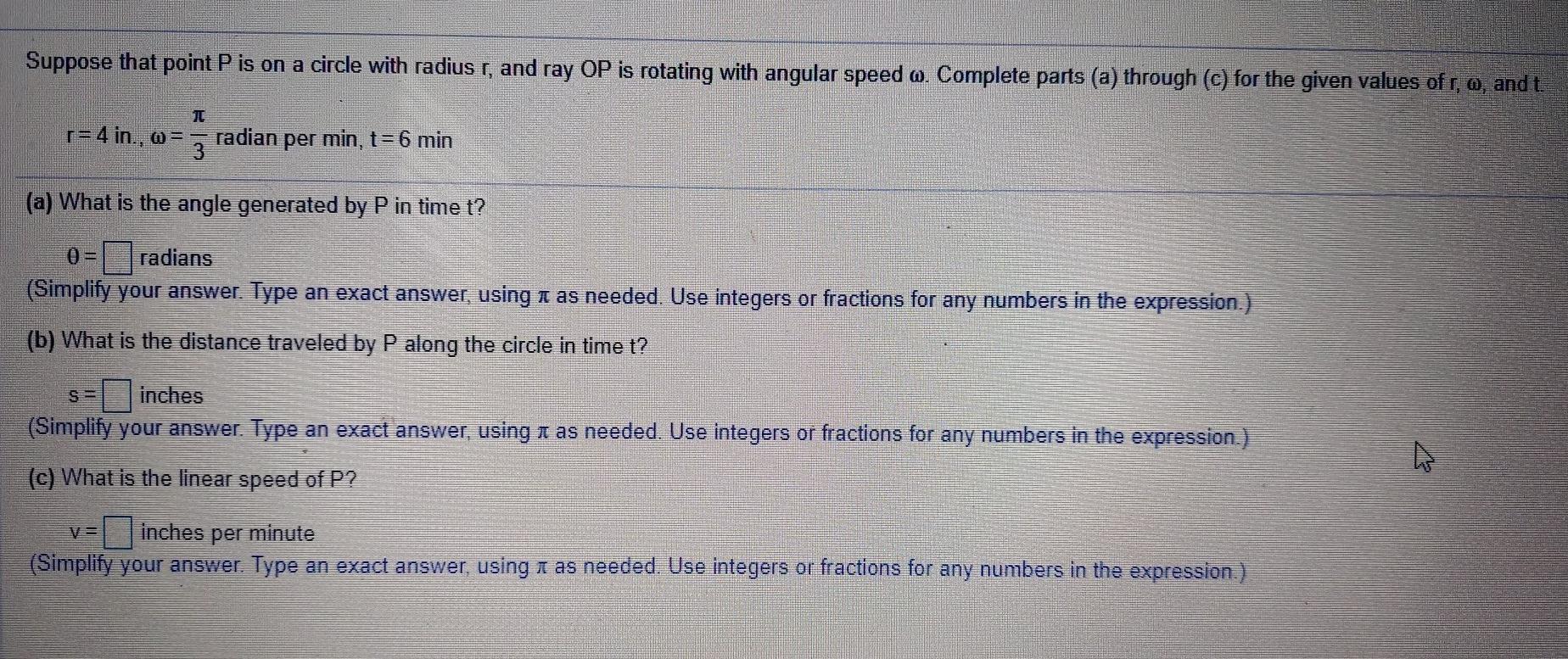 Solved Suppose that point P is on a circle with radius r, | Chegg.com