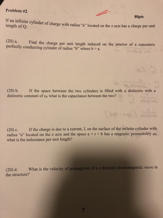 Solved Problem #2 80pts te cylinder of charge with radius | Chegg.com