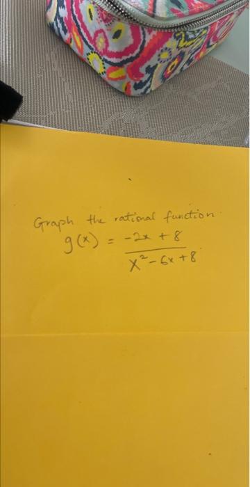 Solved Graph the rational function g(x)=x2−6x+8−2x+8 | Chegg.com