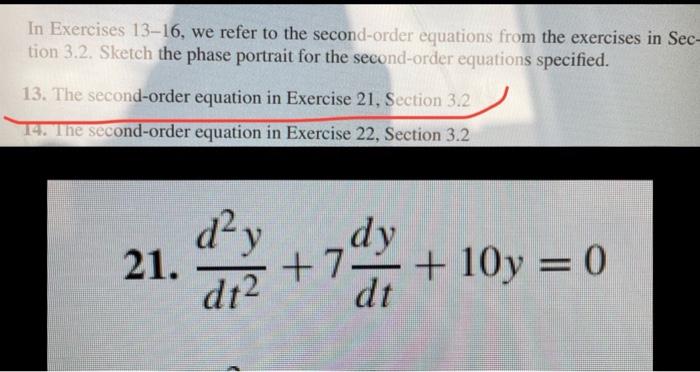 Solved In Exercises 13–16, we refer to the second-order | Chegg.com