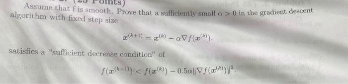 Solved Assume that f is smooth. Prove that a sufficiently | Chegg.com