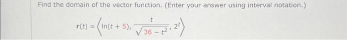 Solved Find the domain of the vector function. (Enter your | Chegg.com