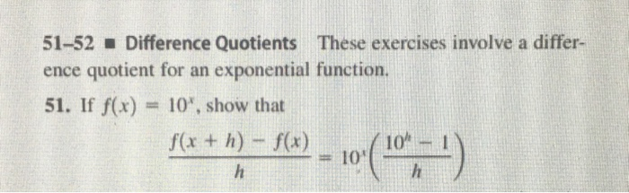 Solved 51-52 – Difference Quotients These exercises involve | Chegg.com