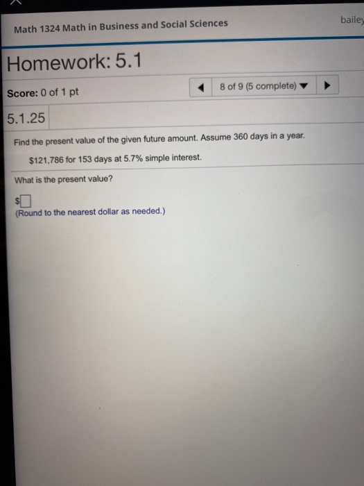 Solved bailey Math 1324 Math in Business and Social Sciences | Chegg.com