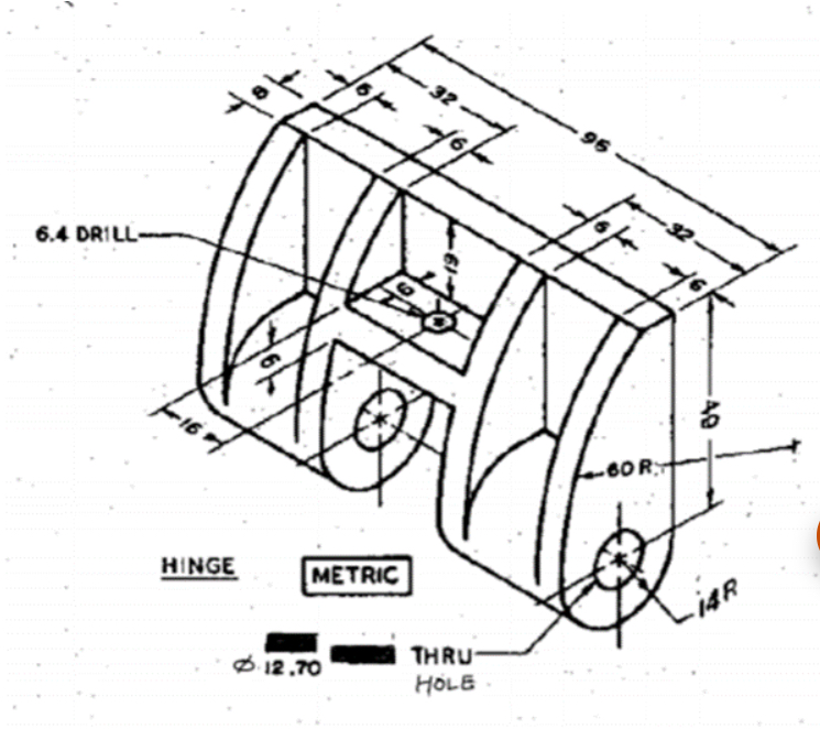 Solved Create a model of the following part in solidworks in | Chegg.com