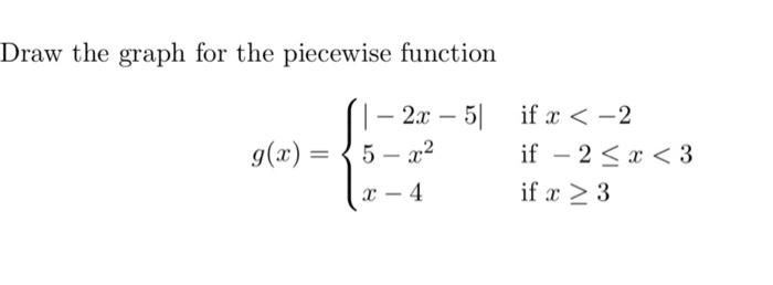 Solved Draw the graph for the piecewise function | Chegg.com