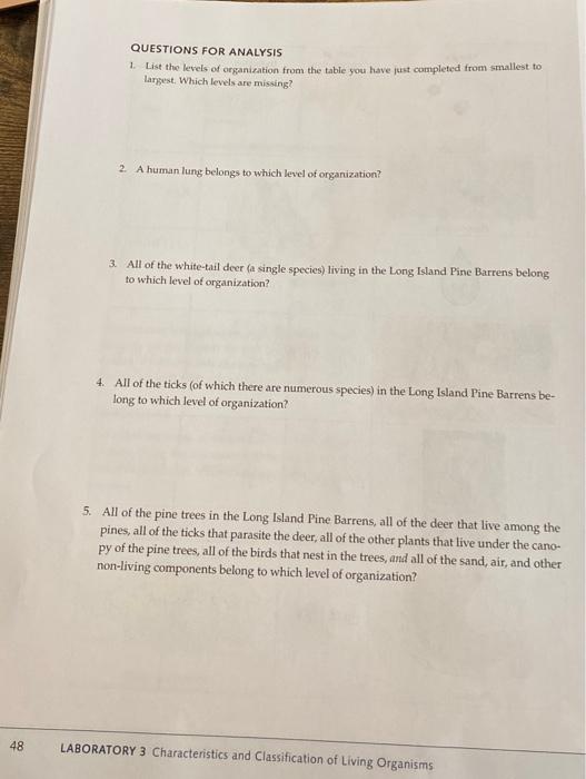 Solved LABORATORY 3 Characteristics and Classification of | Chegg.com