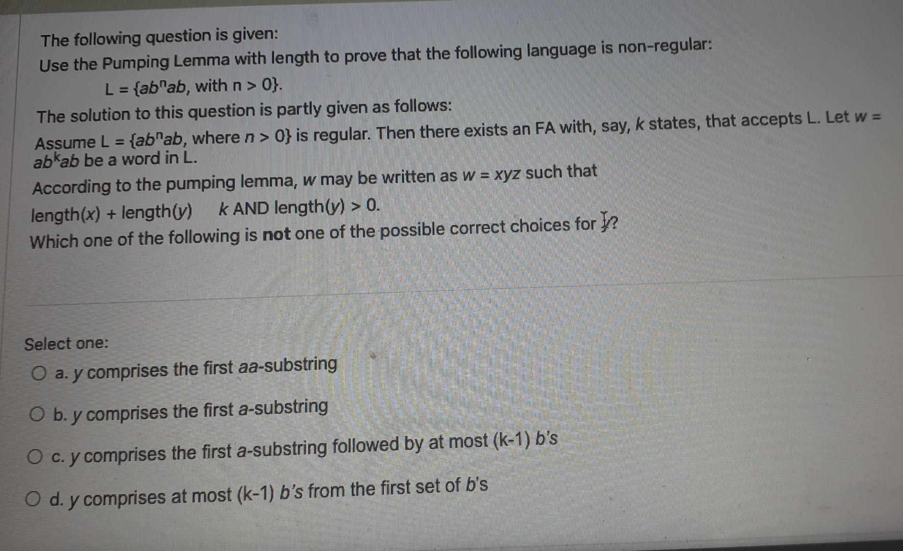 Solved The following question is given: Use the Pumping | Chegg.com