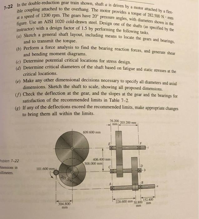 7-22 In the double-reduction gear train shown, shaft | Chegg.com