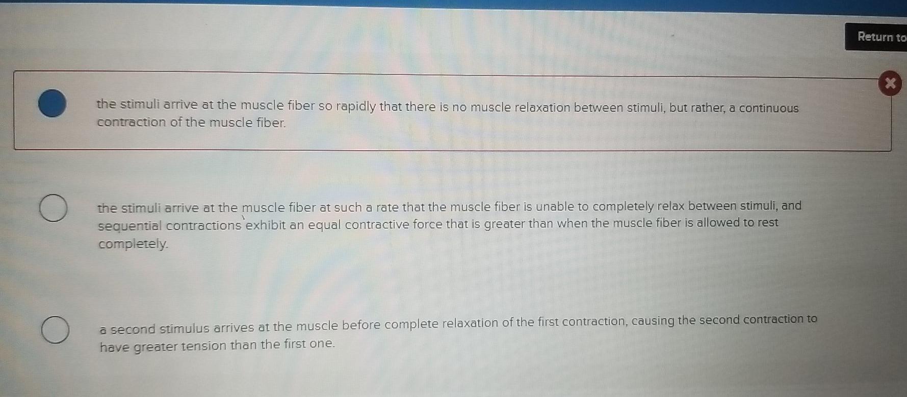 Solved During unfused tetanus, Multiple Choice a muscle | Chegg.com