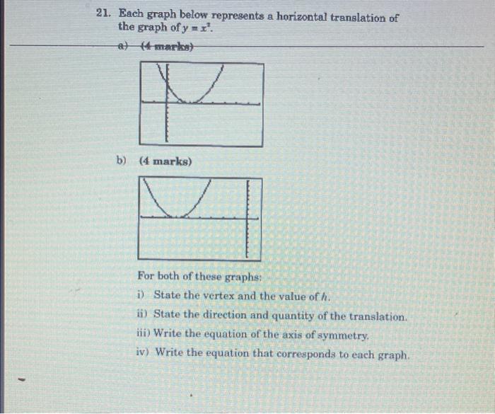 Solved 1. Each graph below represents a horizontal | Chegg.com