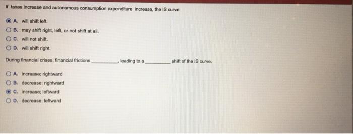 Solved taxes decrease and autonomous consumption expenditure | Chegg.com