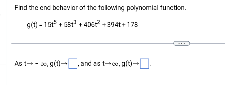 Solved Find the end behavior of the following polynomial | Chegg.com
