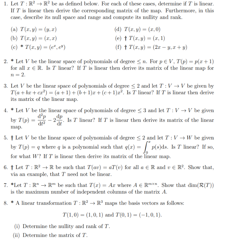 Solved Let T:R2→R2 ﻿be as defined below. For each of these | Chegg.com