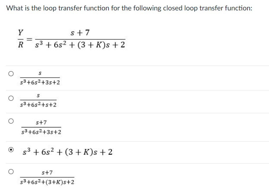 Solved What is ﻿the loop transfer function for the following | Chegg.com