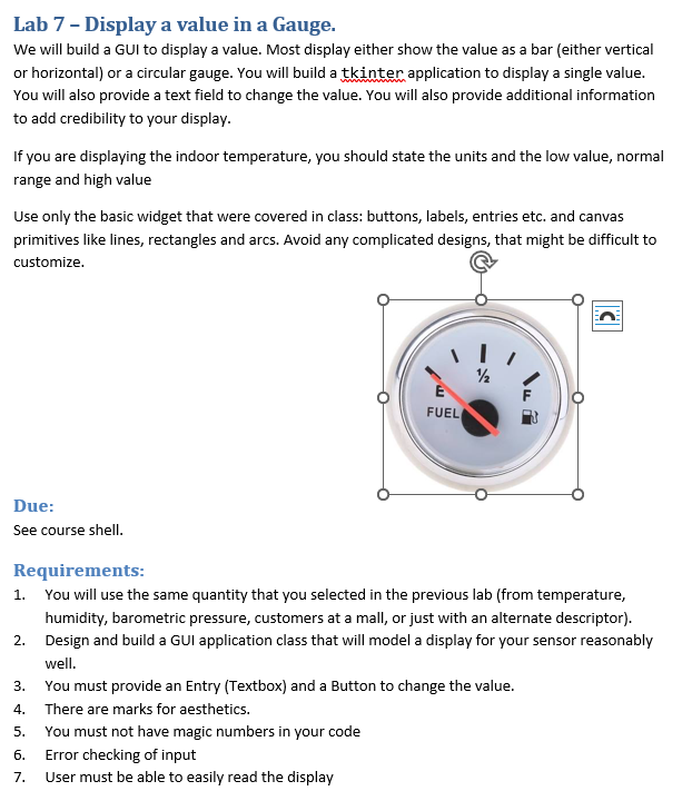 Solved Lab 7 - ﻿Display a value in a Gauge.We will build a | Chegg.com