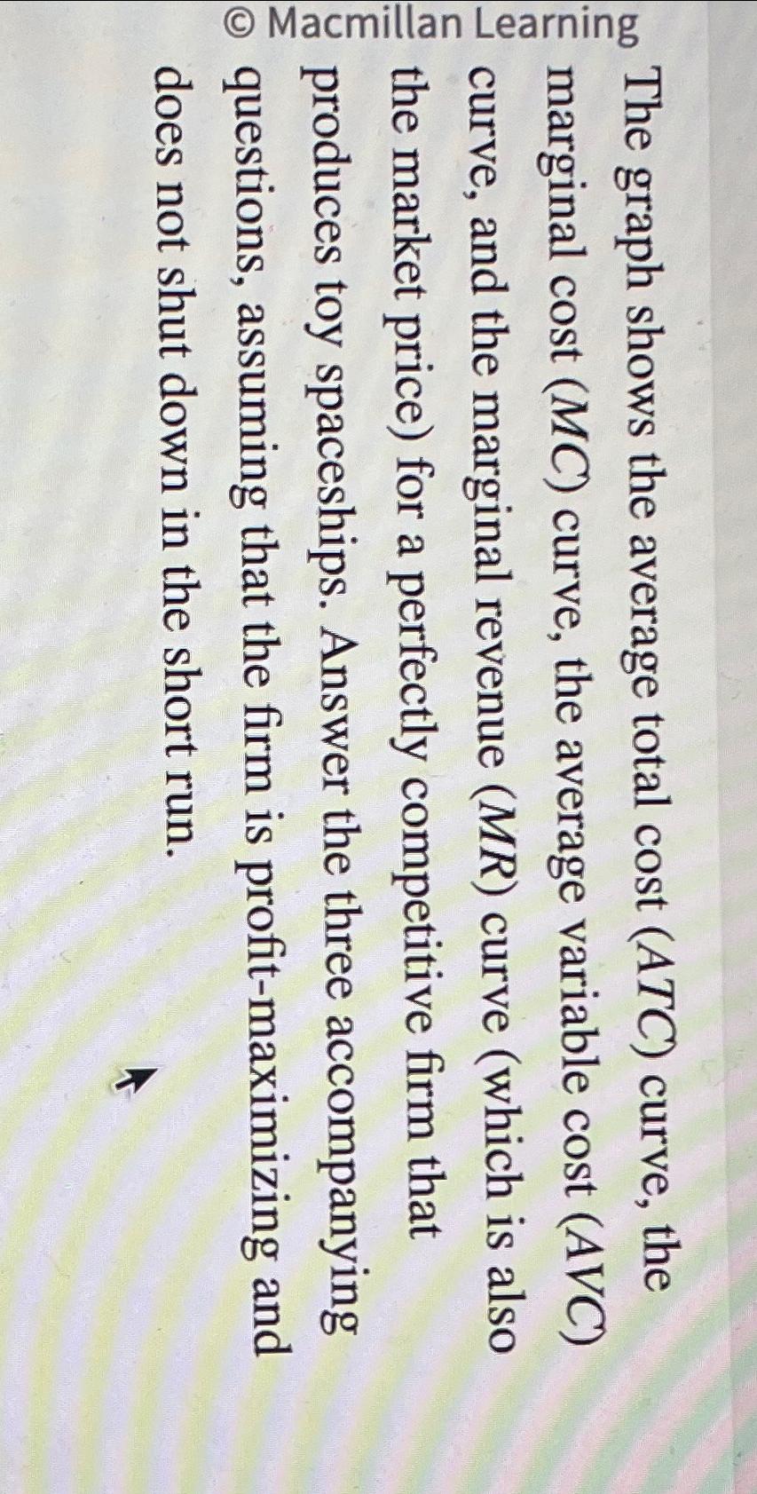 The graph shows the average total cost (ATC) ﻿curve, | Chegg.com