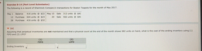 Solved s Exercise 8-14 (Part Level Submission) The following | Chegg.com