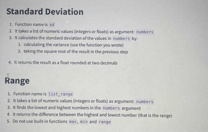 Solved Heres the built in functions you are allowed to use: | Chegg.com