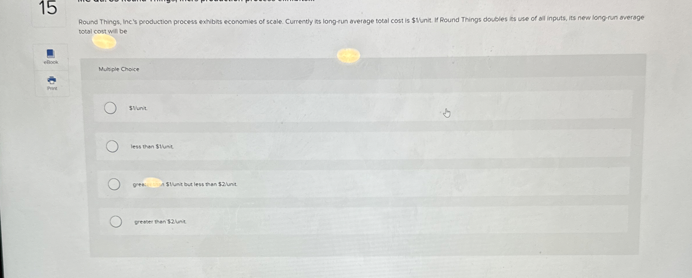 Solved 15Round Things, Inc's production process exhibits | Chegg.com