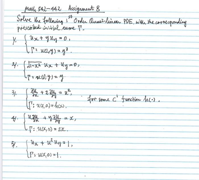 Solved Math, 542-442 Assignment 8 Solve the following 150 | Chegg.com