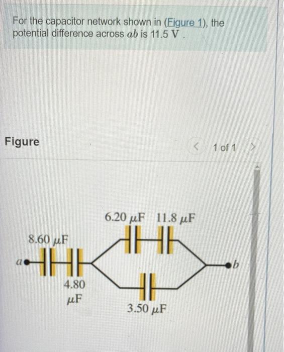 Solved For the capacitor network shown in (Figure 1), the | Chegg.com