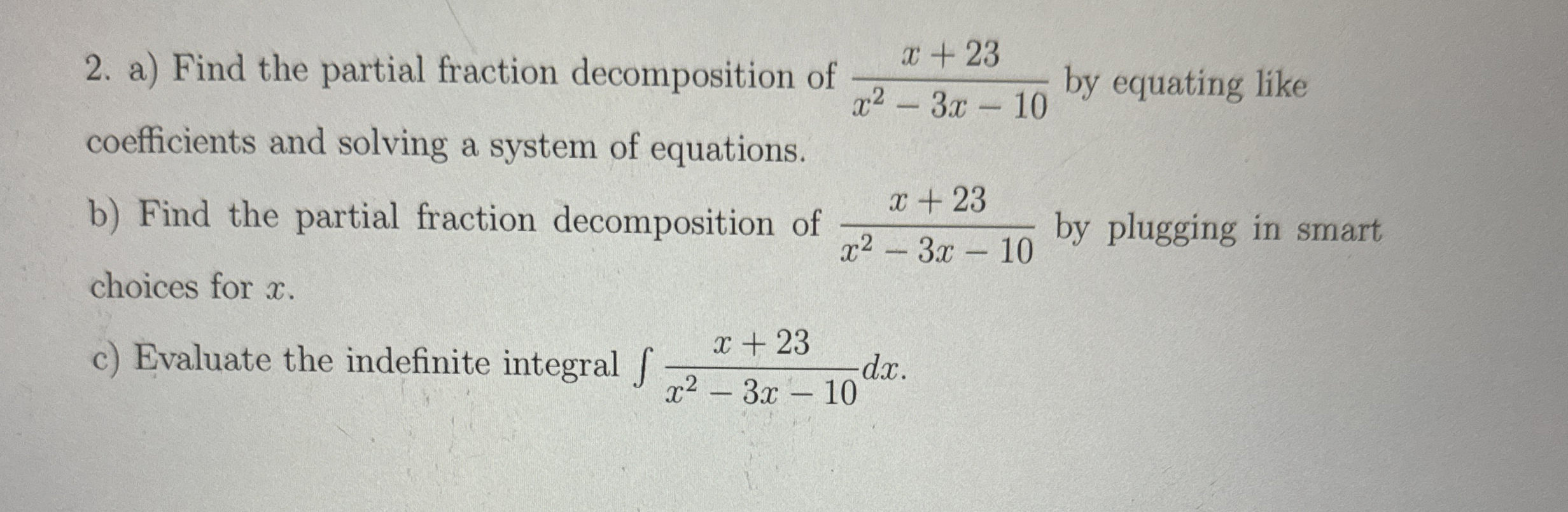 Solved a) ﻿Find the partial fraction decomposition of | Chegg.com