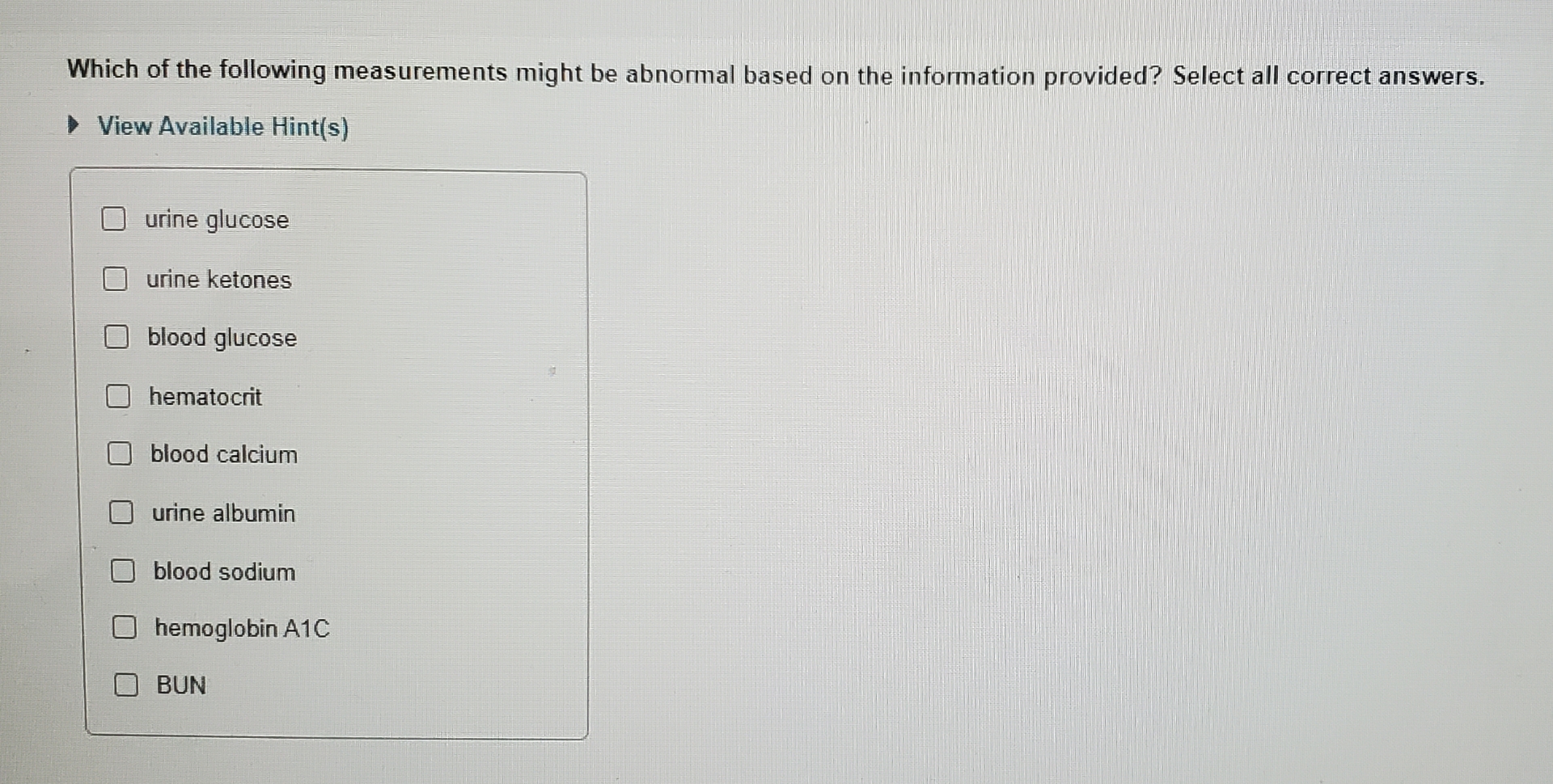 Solved Which of the following measurements might be abnormal | Chegg.com