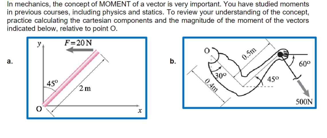 Solved In mechanics, the concept of MOMENT of a vector is | Chegg.com
