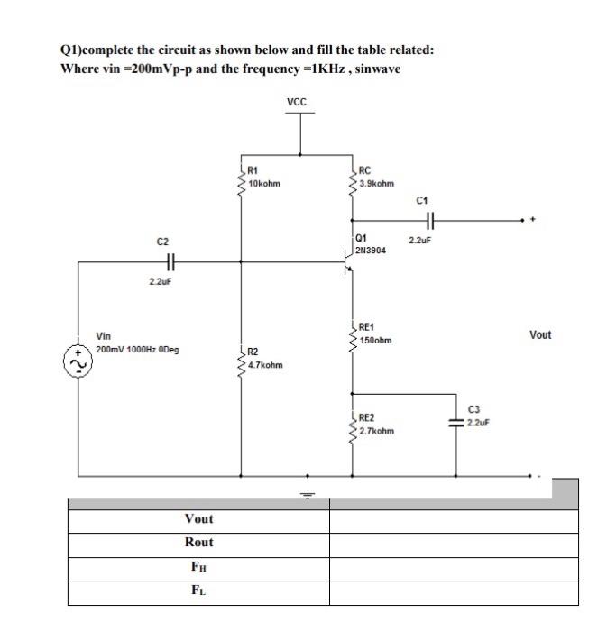 Solved vcc = 16 v I Want this circuit in the multisim and | Chegg.com