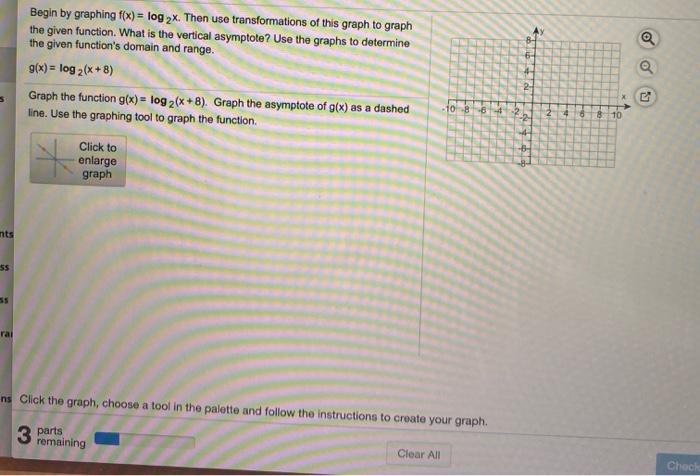 Solved Begin by graphing f(x) = log2x. Then use | Chegg.com