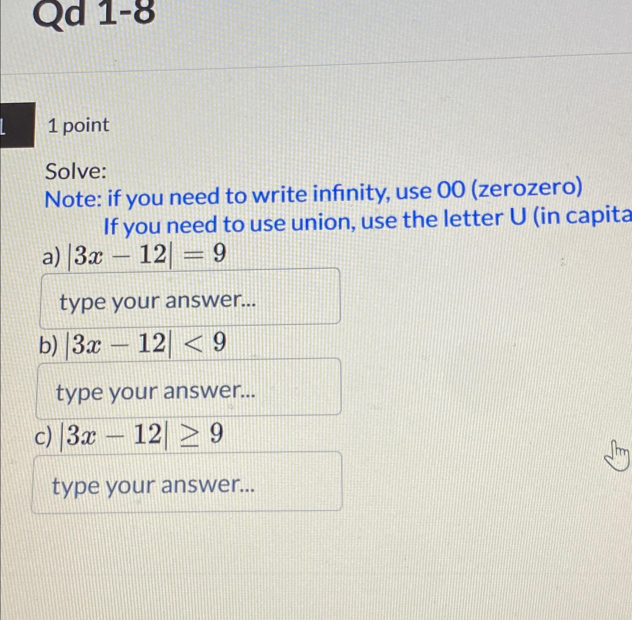Solved Qd 1-81 ﻿pointSolve:Note: if you need to write | Chegg.com
