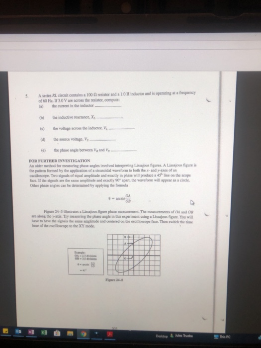 Series RL Circuits Name Date Class READING Floyd, | Chegg.com