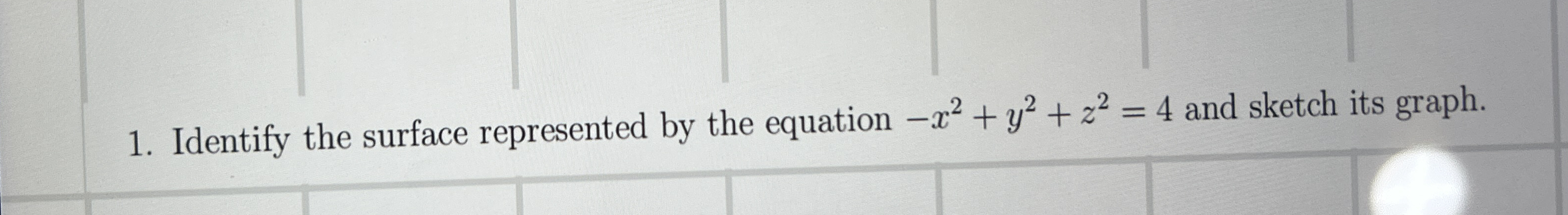 Solved Identify the surface represented by the equation | Chegg.com