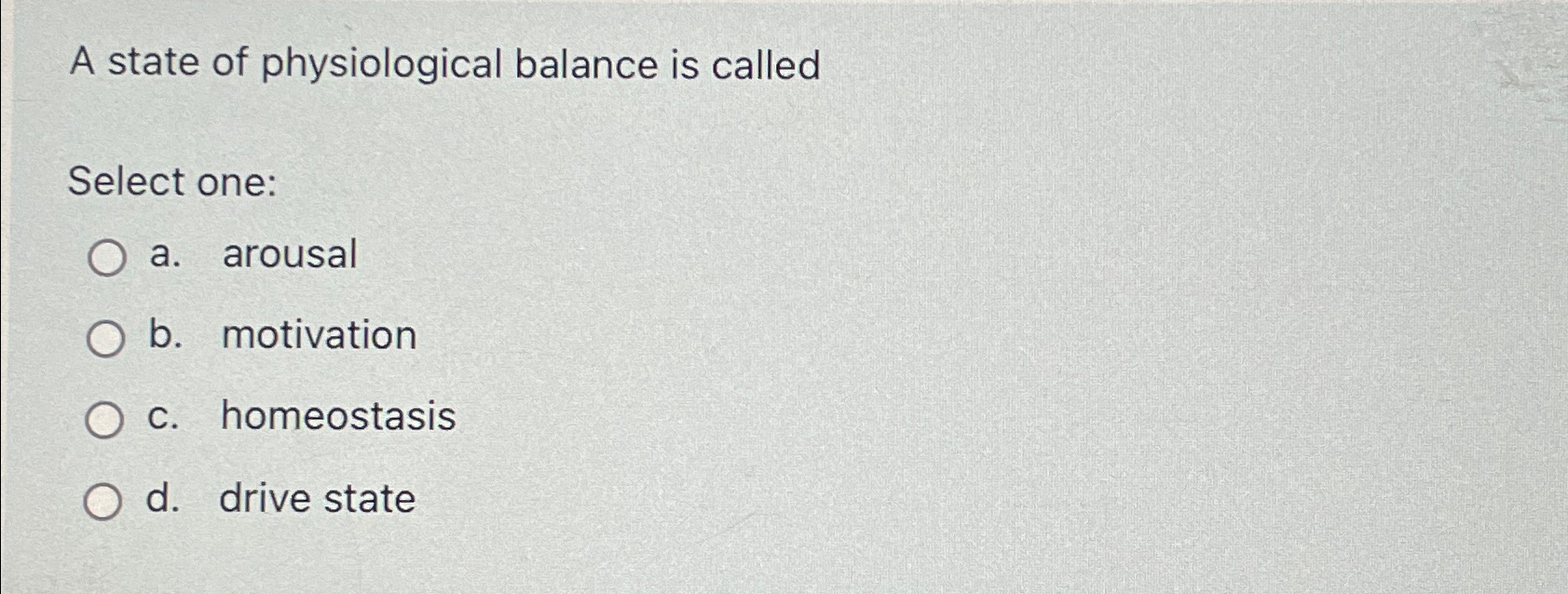 Solved A state of physiological balance is calledSelect | Chegg.com