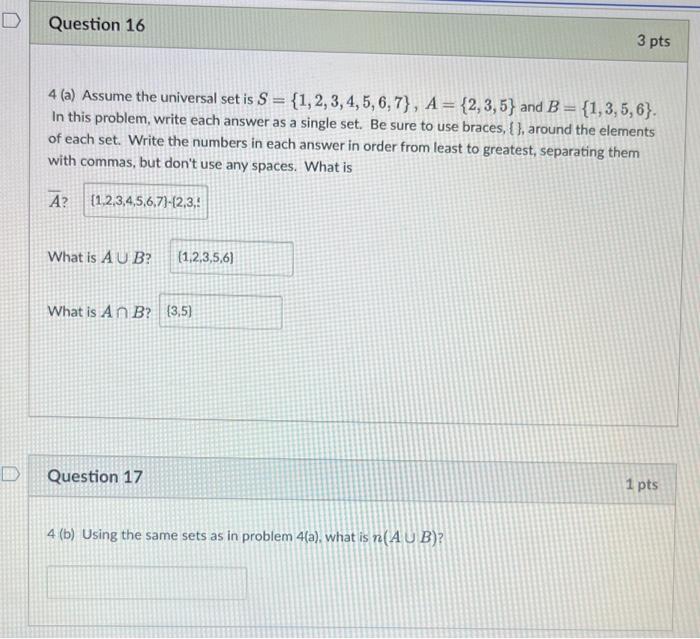 Solved 4 (a) Assume the universal set is | Chegg.com