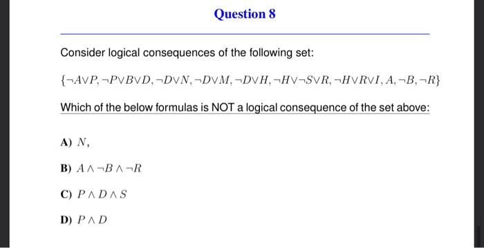 Solved 8)LOGIC IN computer science. IF YOU DONT KNOW THE | Chegg.com