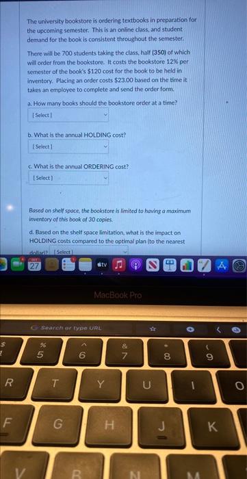 Solved The university bookstore is ordering textbooks in | Chegg.com