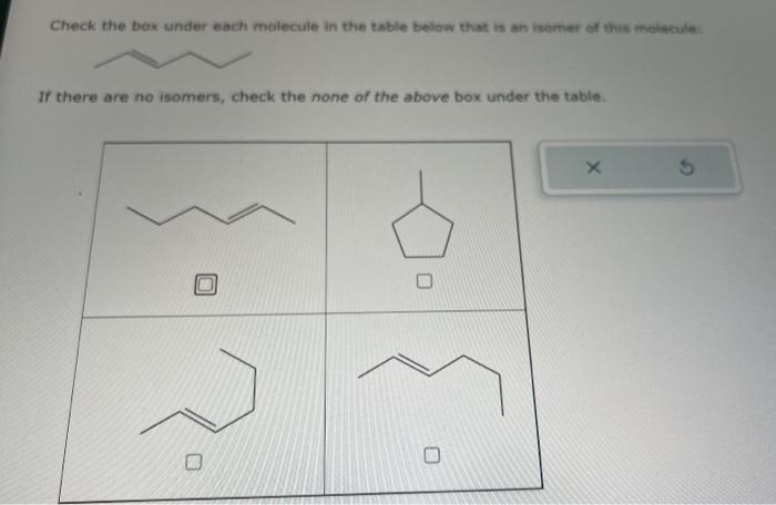 Solved Check the box under each molecule in the table below | Chegg.com