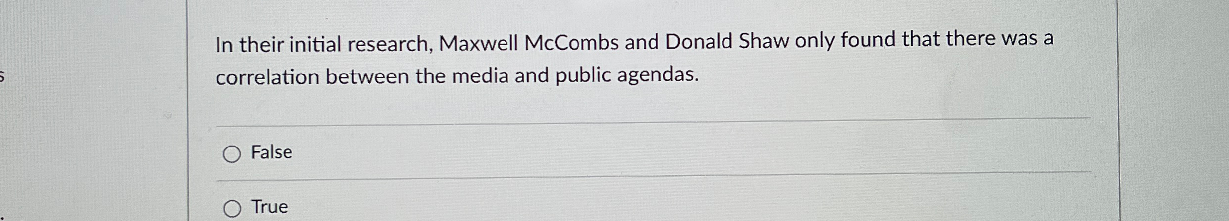 Solved In their initial research, Maxwell McCombs and Donald | Chegg.com