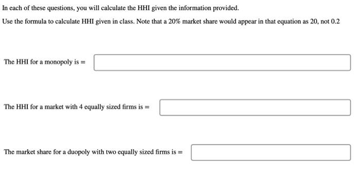 In each of these questions, you will calculate the | Chegg.com