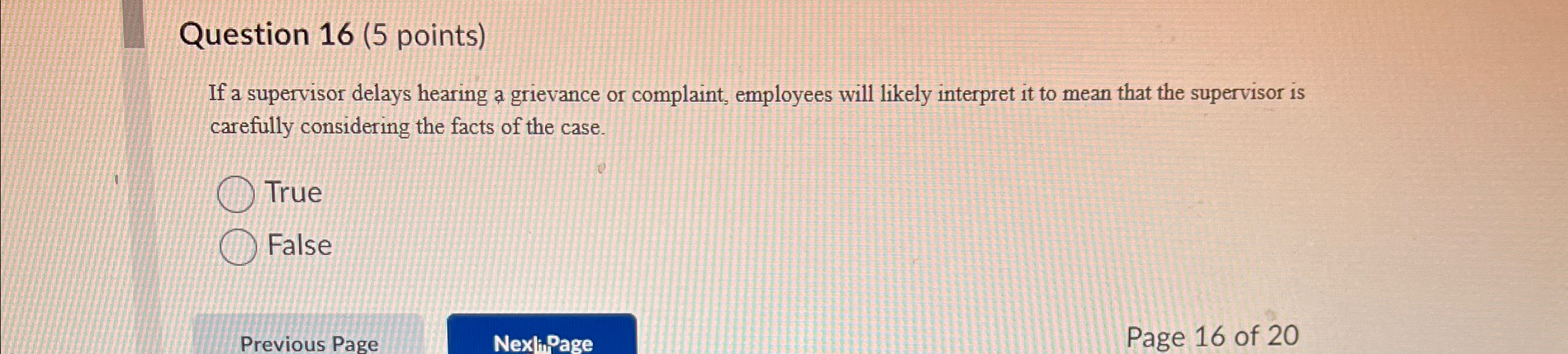 Solved Question 16 (5 ﻿points)If a supervisor delays hearing | Chegg.com