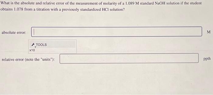 Solved What is the absolute and relative error of the | Chegg.com