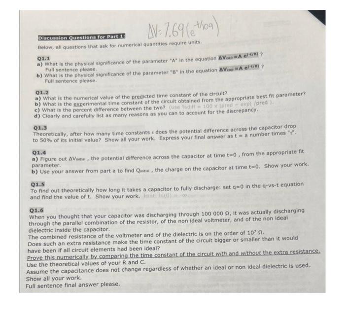 Solved Below, all questions that ask for numerical | Chegg.com